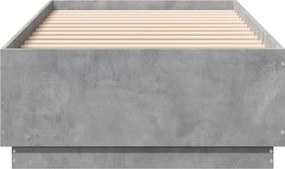 Rám postele s LED osvětlením betonově šedý 90 x 200 cm kompozit 3209635