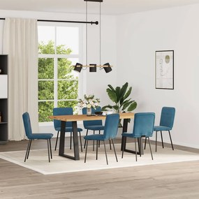 Jídelní židle 6 ks modré samet 3315589
