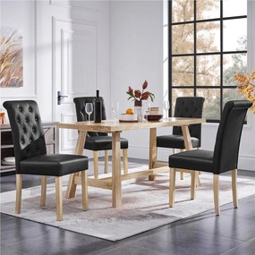 Sada 4 ks – Jídelní židle Yaheetech – tmavě šedá, 45,5 cm (šířka) × 62 cm (hloubka) × 98,5 cm (výška) (267482149218)