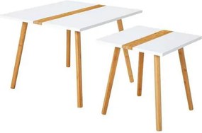XXXLutz SADA ODKLÁDACÍCH STOLKŮ, přírodní barvy, bílá, dřevo, 60/40/60/40/45/40 cm PBJ - Online Only konferenční stolky - 007968026902
