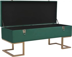 Lavice s úložným prostorem 105 cm zelená samet 247570