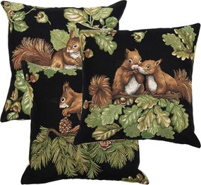 Gobelínový polštář s veverkou a šiškou Gobelin Squirrel Pinecone - 45*45*16cm