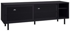 Černý kovový TV stolek 160x55x45 cm Veep – Unique Furniture