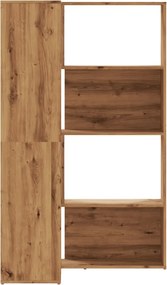 Rohová knihovna 4patrová dub artisan 85 x 85 x 140 cm kompozit 3307818