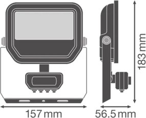 LED reflektor s pohybovým čidlem LEDVANCE FLOODLIGHT bílý SENSOR 17W/11W 2200/1465lm 3000K teplá bílá IP65