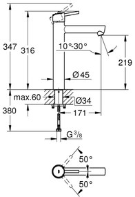 GROHE 23920001 - Umyvadlová baterie CONCETTO velikost XL lesklý chrom