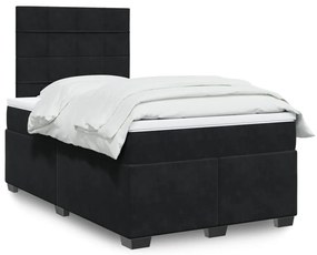 Box spring postel s matrací černá 120 x 200 cm samet 3293184