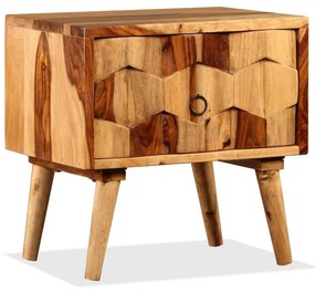 vidaXL Noční stolek s 1 zásuvkou, masivní sheeshamové dřevo