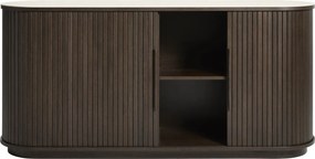 Komoda s keramickou deskou s posuvnými dveřmi v tmavě přírodní barvě 165x76x45 cm Enna – Unique Furniture