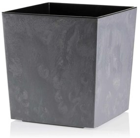 PLASTOVÝ KVĚTINÁČ FLORE 25X25 CM IMITACE BETONU ŠEDÁ