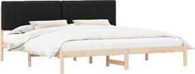 Rám postele s čalouněným čelem Černý 200 x 200 cm 3405574