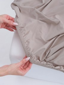 MK Lůžkoviny Jersey prostěradlo s elastanem Deluxe 220 × 200 cm – cappuccino
