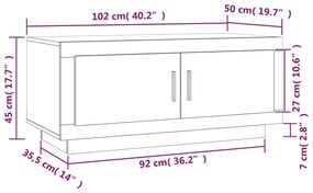 Konferenční stolek hnědý dub 102 x 50 x 45 cm kompozitní dřevo - Default Title