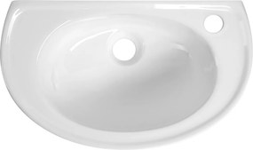 Bruckner Winz keramické umývátko 46 x 27 cm s otvorem pro baterii bez přepadu bílá 201.101.0
