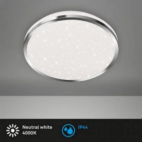Stropní LED svítidlo hvězdné nebe BRILONER průměr 28cm 12W IP44 chrom 3403018