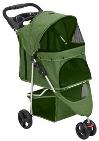 Skládací kočárek pro psa zelený 80x46x98 cm oxfordská tkanina 172198