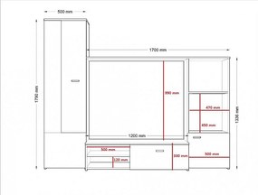 Casarredo - Komfort nábytek Obývací stěna HUGO dub artisan