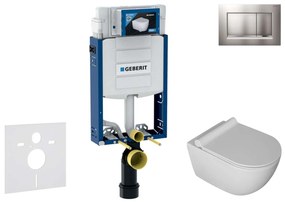 Geberit Kombifix - Set předstěnové instalace, klozetu Gaia a sedátka softclose, tlačítko Sigma30, chrom mat/chrom SANI15CA1106