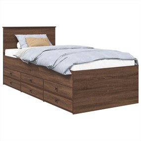 Daybed s čelo Hnědý dub a černá 75 x 190 cm Kompozitní dřevo 3408542