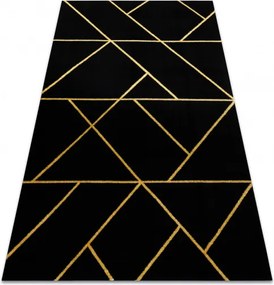 Kusový koberec Emerald geometric 1012 black and gold, 140x190, čierna, chodba / predsieň, Dywany Łuszczów