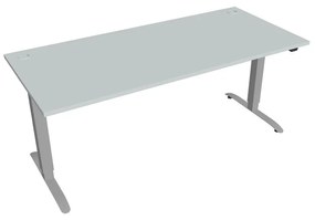 Elektr. nastavitelný stůl 180x80 - HOBIS MOTION  MS 2 1800 Dekor stolové desky: šedá, Barva kovové podnože: stříbrná