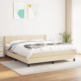 Box spring postel s matrací krémová 160x200 cm textil 3129726