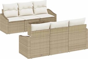 Set pohovek 7 ks Béžová a krémová polyratan 3355280