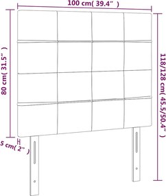 Čelo postele s LED krémové 100x5x118/128 cm textil 3122419