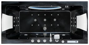 BPS-koupelny Hydromasážní vana HYD-IR933C-BL 170x84 ČERNÝ MRAMOR s ohřevem vody