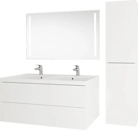 Mereo Mereo, Aira, koupelnová skříňka s umyvadlem z litého mramoru 121 cm, bílá, dub, šedá, CN723M