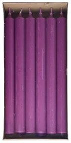 Svíčka RUSTIC pr.2,2x25cm, fialová|erika, balení 12ks|Wenzel