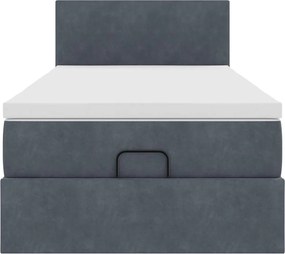 Osmanský rám postele s matrací tmavě šedá 100x200cm samet 3312531