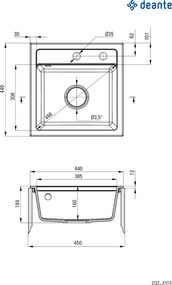Deante Dřez Zorba granit  - ZQZ G103 grafit metalic