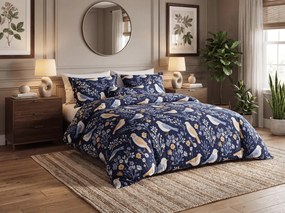 Povlečení z mikrovlákna DENIM BIRDS modré Rozměr povlečení: 2 ks 70 x 90 cm | 200 x 220 cm