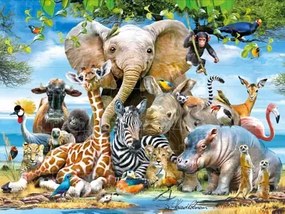 3D Puzzle Africká zvířata (selfie) / 100 dílků / 31 × 23 cm