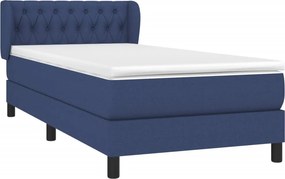 Box spring postel s matrací modrá 90x200 cm textil 3126459