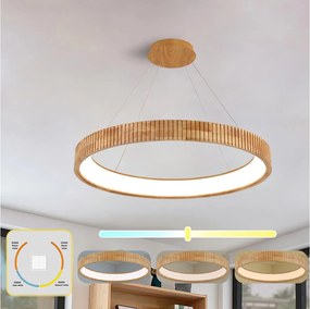 Brilagi - LED Lustr na lanku FALCON WOOD MODERN LED/60W/230V pr. 80 cm dřevo