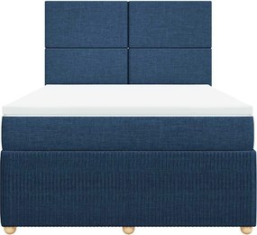Box spring postel s matrací modrá 140x190 cm textil 3292050