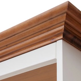 Massive home | Belluno Elegante bílá knihovna z masivu s dubovou deskou