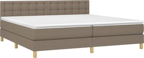 Box spring postel s matrací a LED taupe 200x200 cm textil 3134065