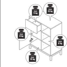 Tchibo - Odkládací koupelnová skříňka - barva: bílá