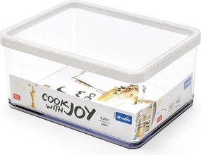 Hranatá plastová dóza na potraviny LOFT bílá 2,25 l