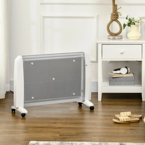 HOMCOM Mika topidlo 1000W/2000W s nastavitelným termostatem, 4 kolečka, 15-20 m², bílá