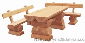 dřevěný zahradní nábytek set půlkulatý
