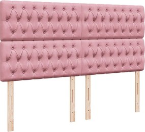 Box spring postel s matrací růžová 180x200 cm samet 3292417