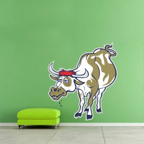 Barevná samolepka na zeď - Kráva (120x106 cm) - PopyDesign