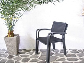 Hliníkový zahradní nábytek: stůl Jerry 220cm tmavě šedý a 8 stohovatelných křesel Juventus