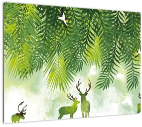 Obraz - Jeleni v lese (70x50 cm)