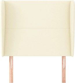Čelo postele typu ušák krémové 103 x 23 x 118/128 cm umělá kůže 3117762