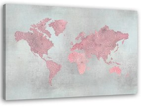 Gario Obraz na plátně Růžová mapa kontinentů - Andrea Haase Rozměry: 60 x 40 cm
